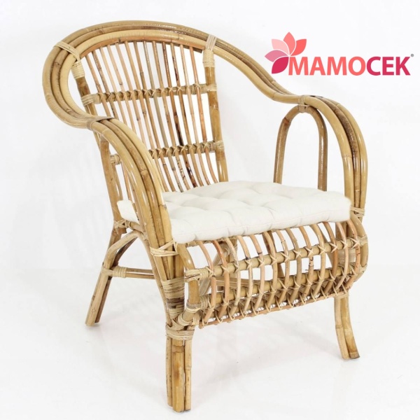 SEDIA Poltrona poltroncina vimini rattan + cuscino h85 salotto giardino ...